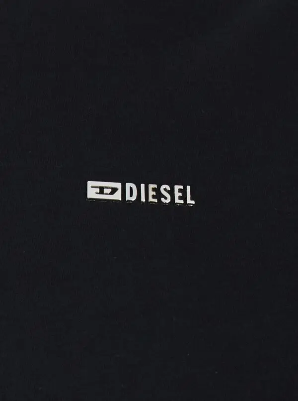 DIESEL® T-adjust-met' T-shirt With Logo On The Front In Cotton - Black