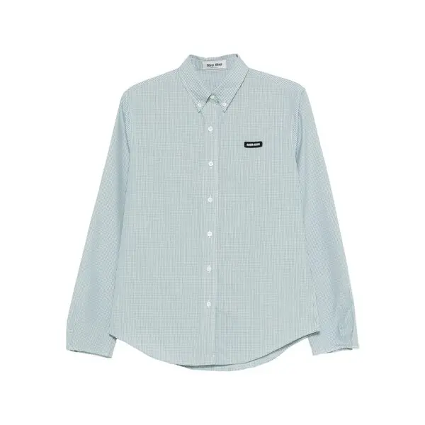 Miu Miu Checkered Cotton Button-down Shirt