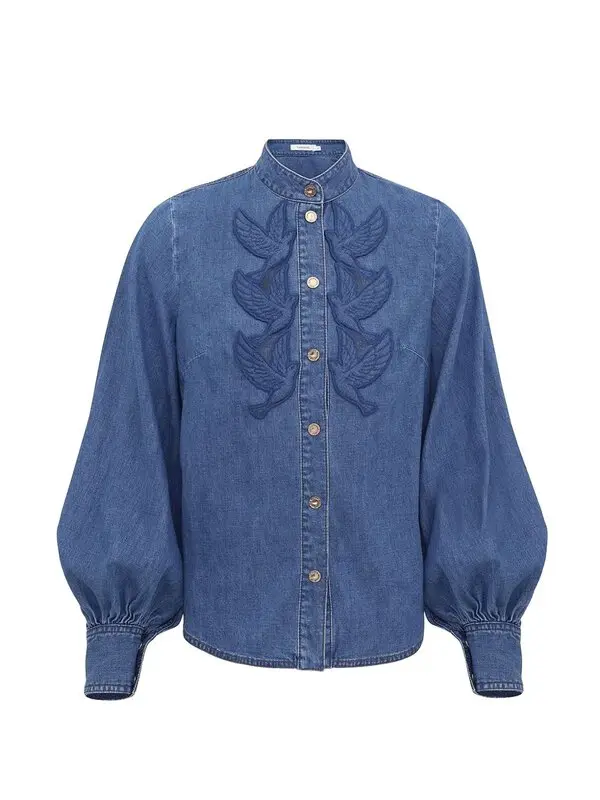 Zimmermann Denim Applique Shirt - Multicolor