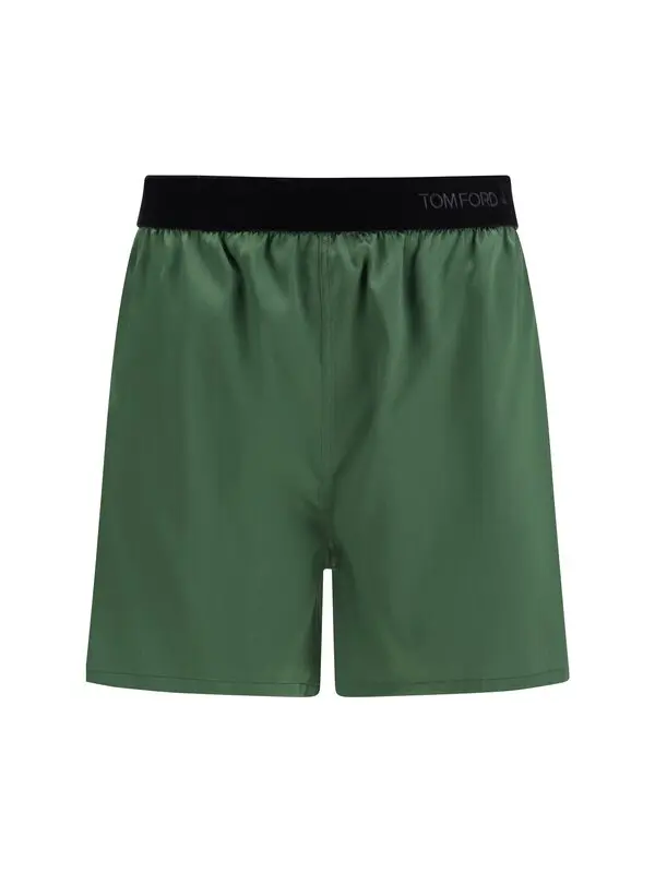 TOM FORD Stretch Silk Satin Pj Shorts - Green