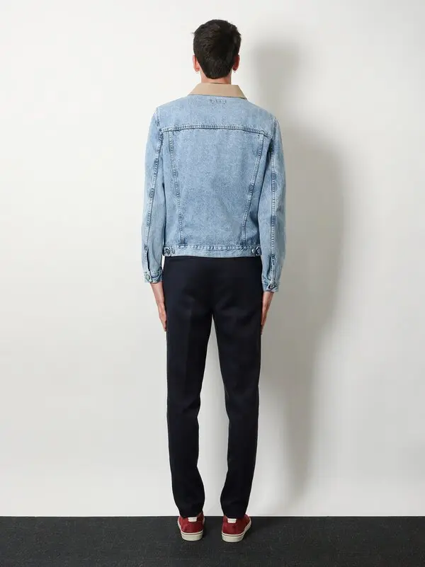 Brunello Cucinelli Denim Jacket With Suede Collar