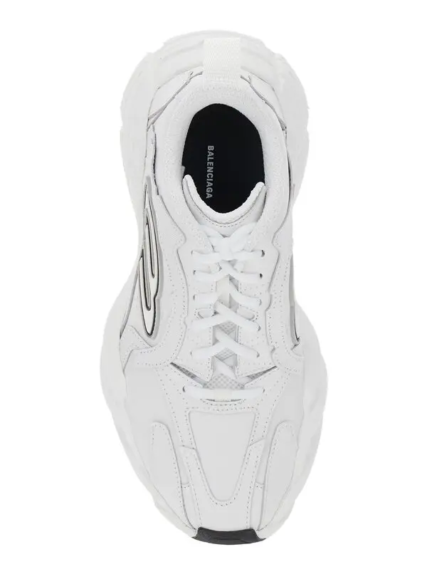 Balenciaga White Leather Low Top Sneakers With Logo Detail - Multicolor