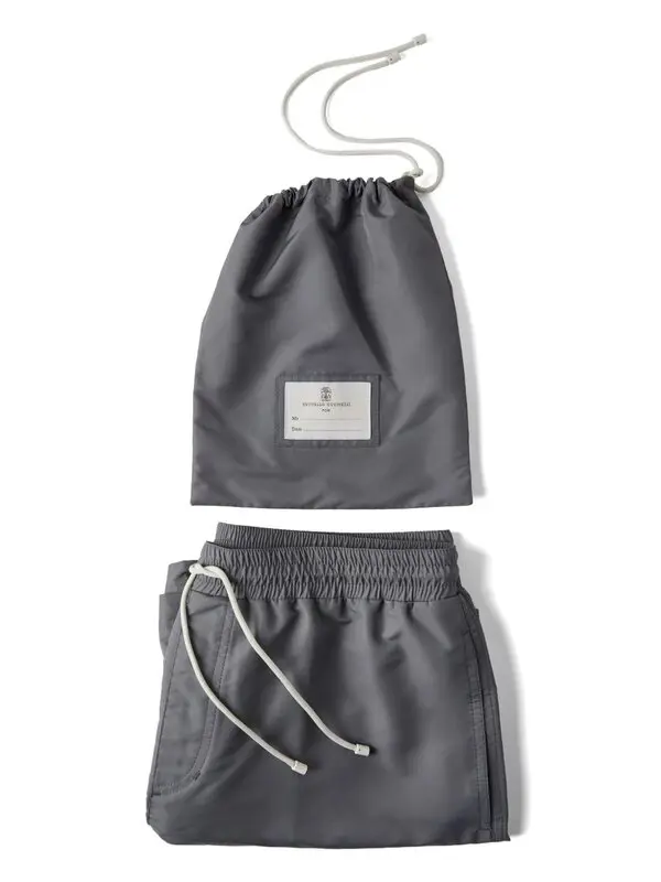 Brunello Cucinelli Embroidered Logo Swim Shorts - Multicolor