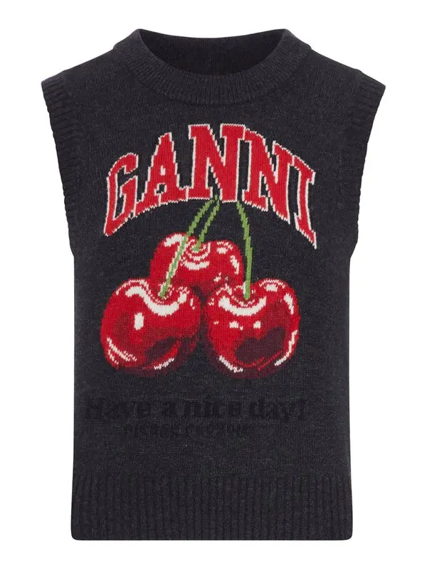 GANNI Graphic Wool Vest - Multicolor