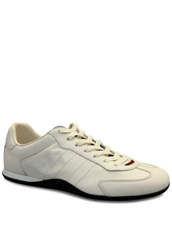 Gucci Leather Sneakers With White Striped Detail - Multicolor