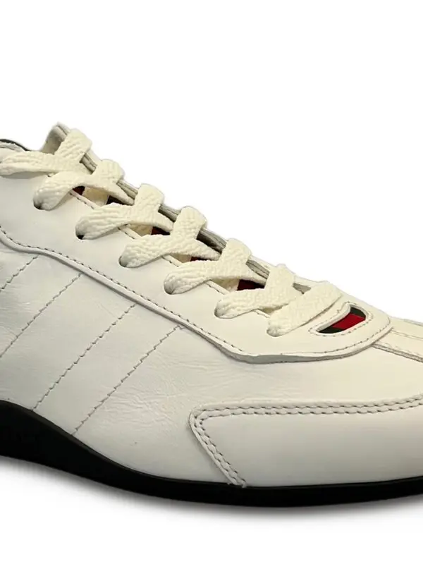 Gucci Leather Sneakers With White Striped Detail - Multicolor