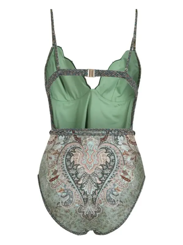 Zimmermann Wanderlust Scallop One-piece Swimsuit - Gray