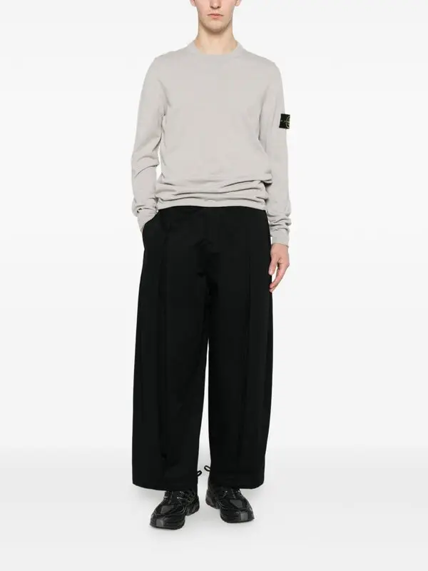 Stone Island Cotton Crewneck Sweater With Logo Patch - Multicolor