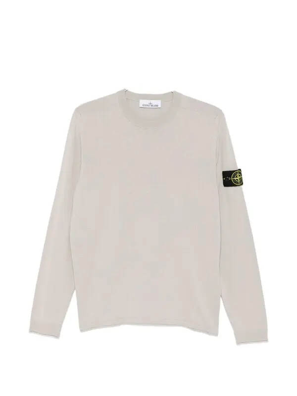 Stone Island Cotton Crewneck Sweater With Logo Patch - Multicolor