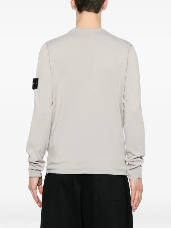 Stone Island Cotton Crewneck Sweater With Logo Patch - Multicolor
