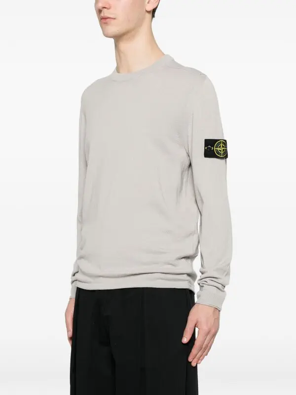 Stone Island Cotton Crewneck Sweater With Logo Patch - Multicolor
