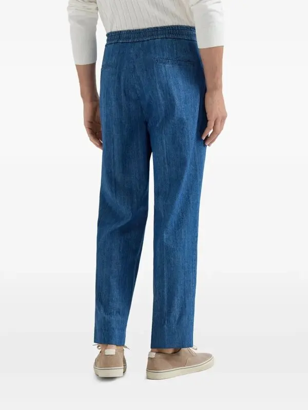 Brunello Cucinelli Lightweight Pleated Jeans With Drawstring