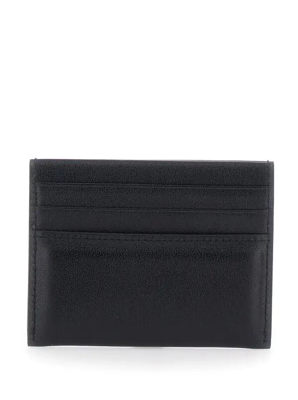 Givenchy Black Card Holder With Logo Lettering Embossed On Front And In Leather For - Multicolor
