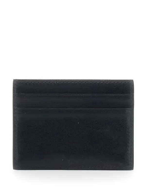 Dolce & Gabbana Card Holder With Logo Plate On The Front In Leather For