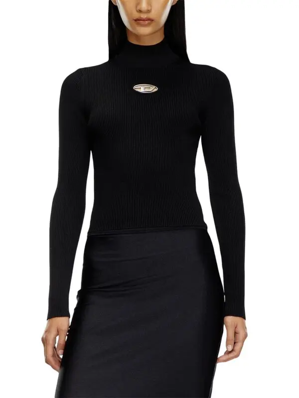 DIESEL® Ribbed High Neck Long Sleeve Top