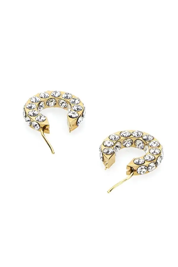 Amina Muaddi Crystal Embellished Hoop Earrings