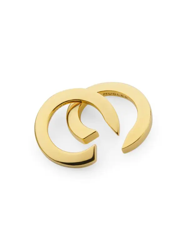 MUGLER Double Ring In Gold-tone Brass - Silver