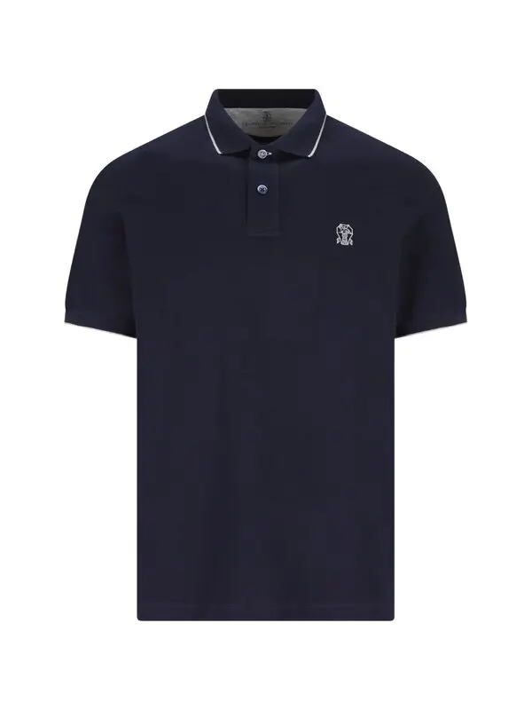 Brunello Cucinelli Logo Cotton Polo Shirt - Multicolor