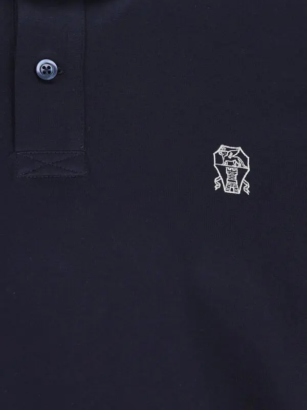 Brunello Cucinelli Logo Cotton Polo Shirt - Multicolor