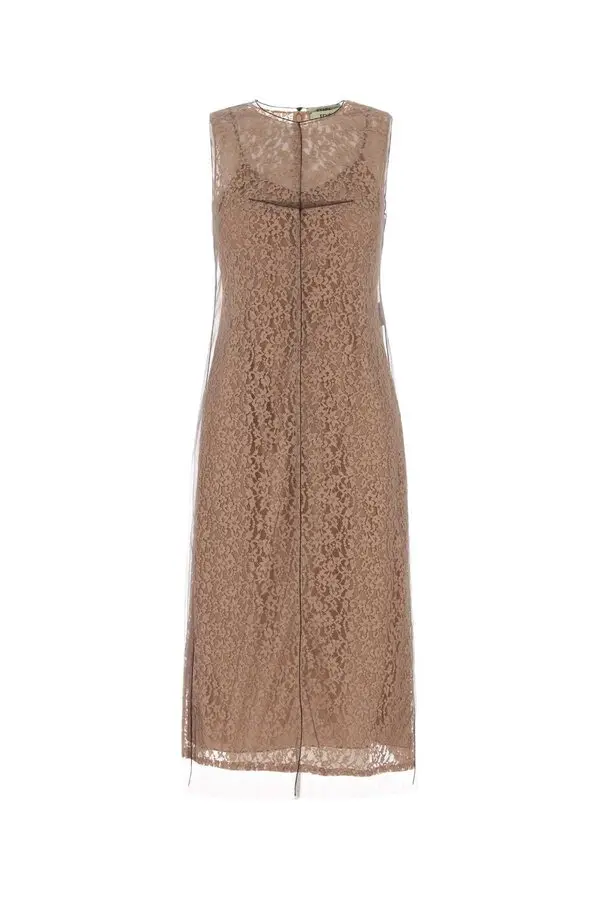 Fendi Biscuit Lace Dress - Brown