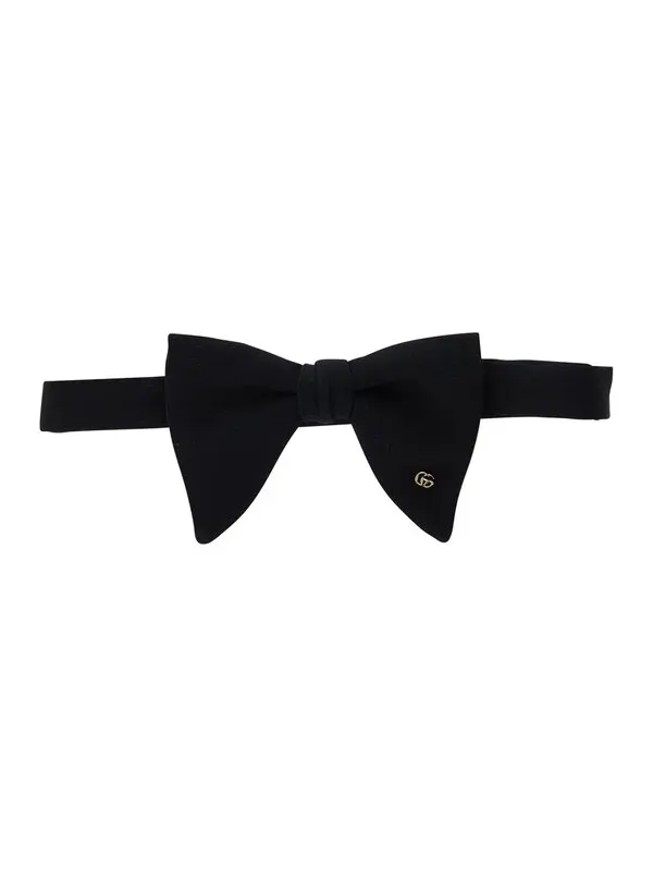 Gucci Silk Bow Tie With Gg Plate - Multicolor