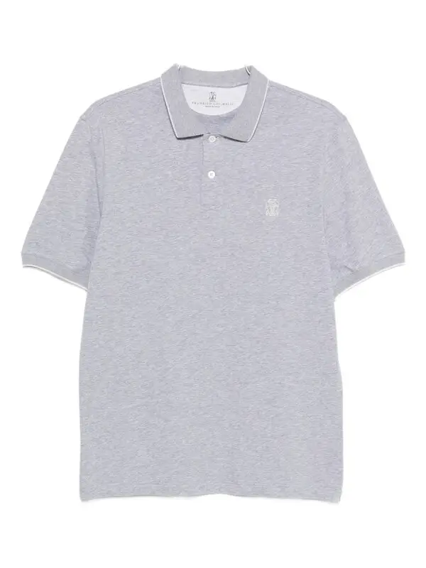 Brunello Cucinelli Logo Cotton Polo Shirt - Multicolor