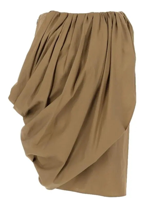 Chloé Cotton Poplin Wallet Skirt - Brown