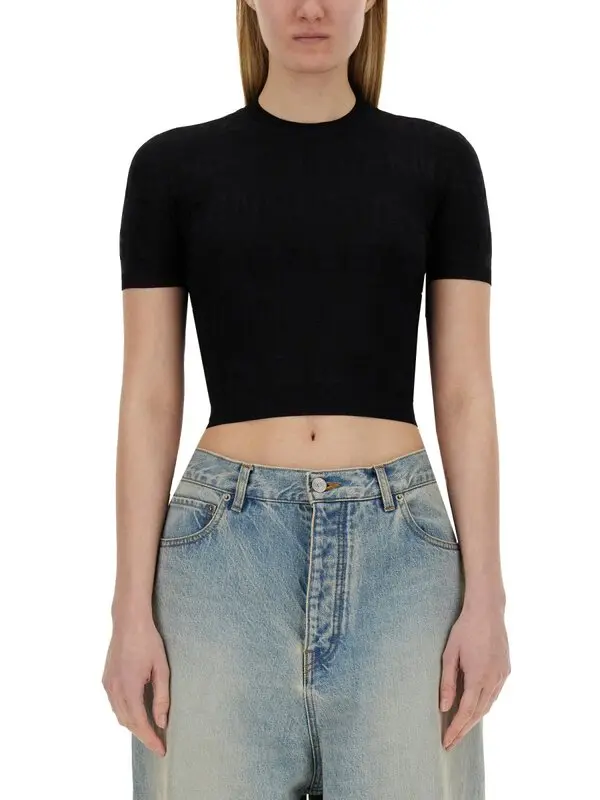 Balenciaga Cropped Shirt - Black