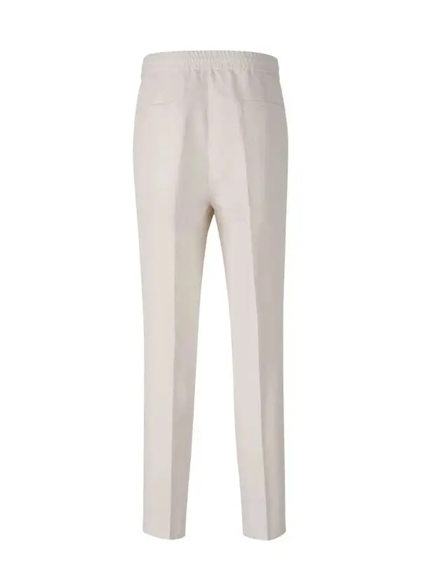 Brunello Cucinelli Linen Drawstring Double Pleated Trousers
