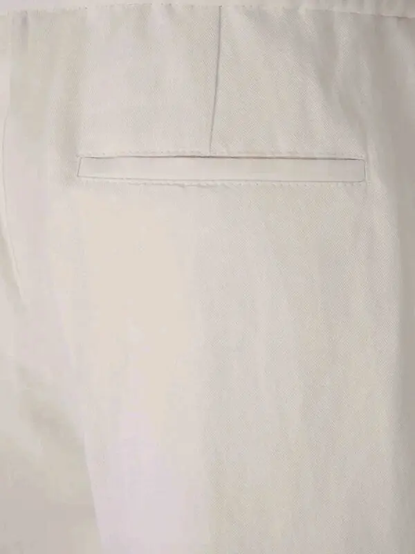 Brunello Cucinelli Linen Drawstring Double Pleated Trousers