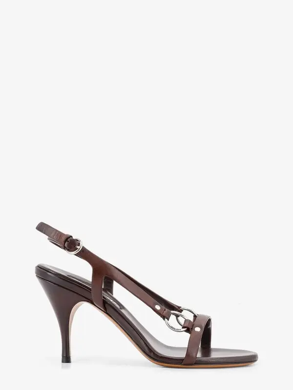 Miu Miu Leather Sandals With Metal Detail - Multicolor
