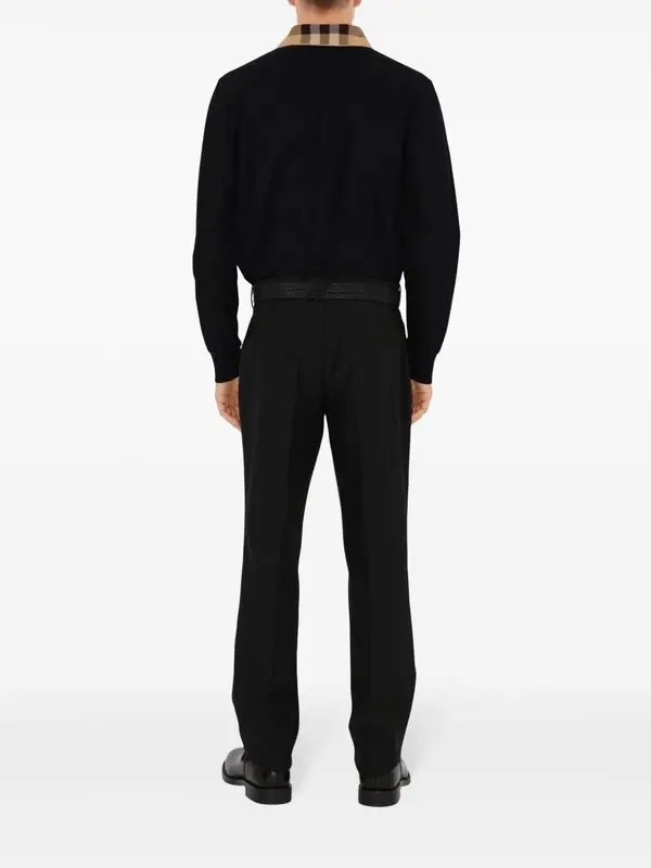 Burberry Check Collar Cotton Polo Shirt