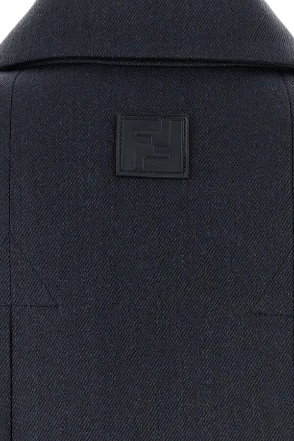Fendi Ff Coat With Back Slits - Multicolor