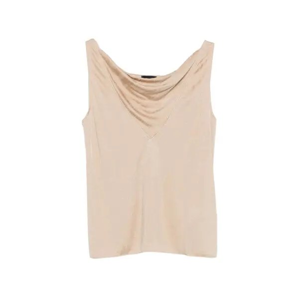 Giorgio Armani Sleeveless V-neck Top - Cream