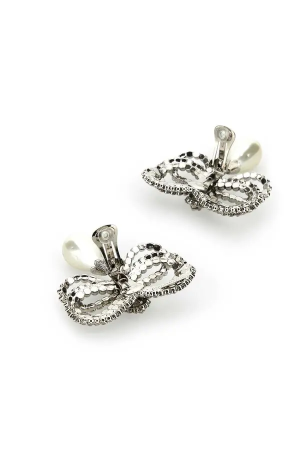 Alessandra Rich Embellished Metal And Pearl Drop Earrings