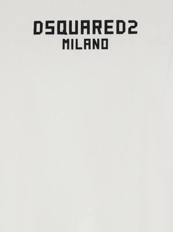 Dsquared2 Crew Neck T-shirt With Logo Lettering Print On The Front In Cotton For - White
