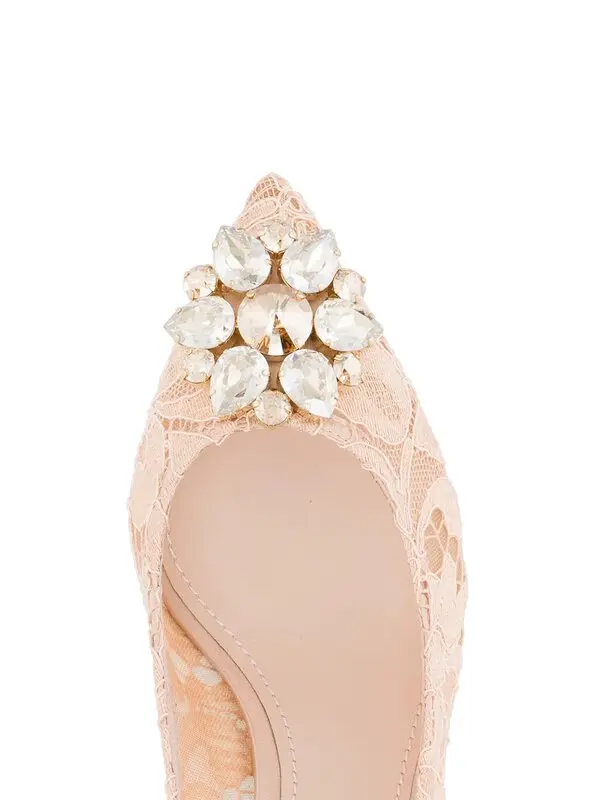Dolce & Gabbana Bellucci Lace Pumps With Swarovski Crystal Embellishment