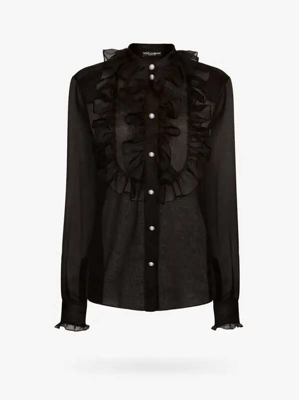 Dolce & Gabbana Organza Ruffle Shirt - Multicolor