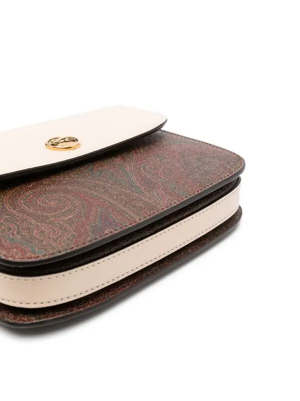 Etro Paneled Shoulder Bag With Paisley Print - Multicolor