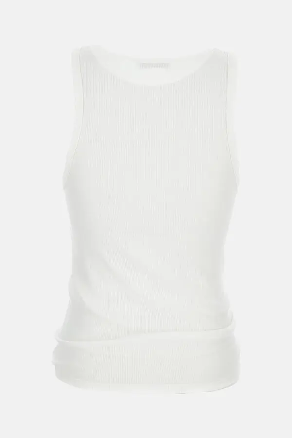 Rabanne Ribbed Tank Top With Metal Ring Detail