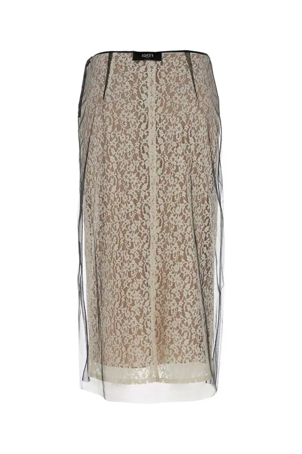 Fendi Black Lace Skirt