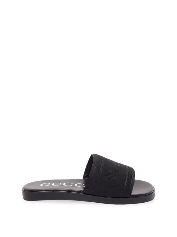 Gucci Black Polyamide Slide Sandals - Multicolor