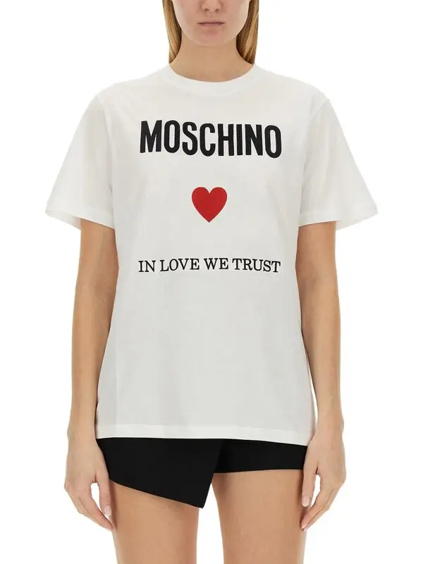 Moschino Cotton T-shirt With Logo - White