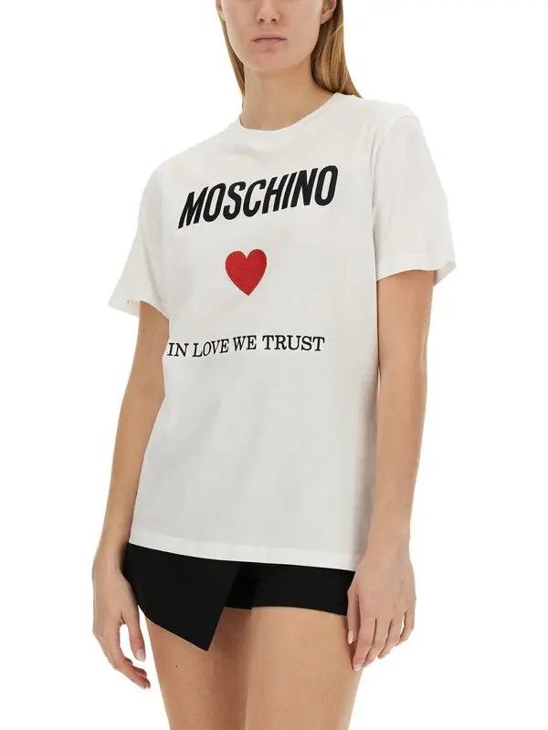 Moschino Cotton T-shirt With Logo - White