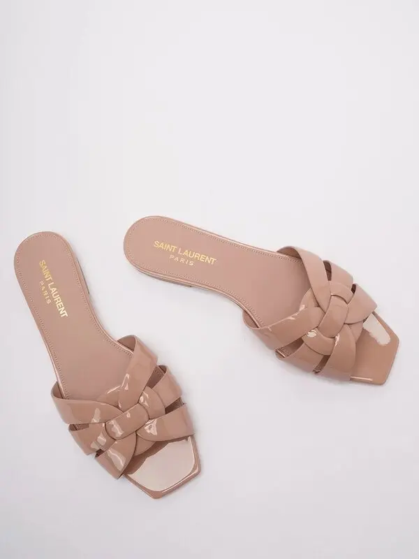 Saint Laurent Tribute Flat Sandals - Multicolor