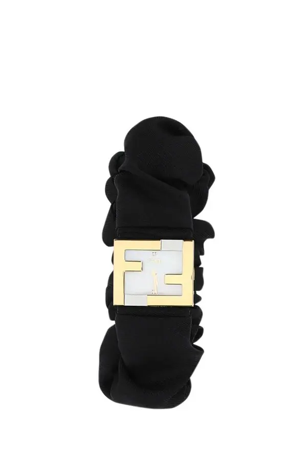 Fendi Stainless Steel And Nylon Mania Baguette Watch - Black