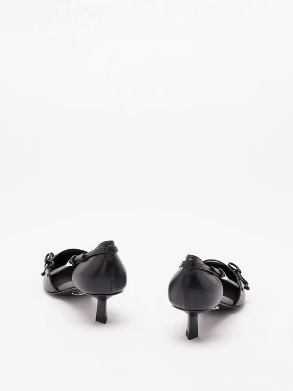 Prada Leather Pumps With Bow Detailing - Multicolor