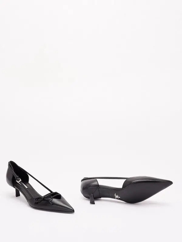Prada Leather Pumps With Bow Detailing - Multicolor