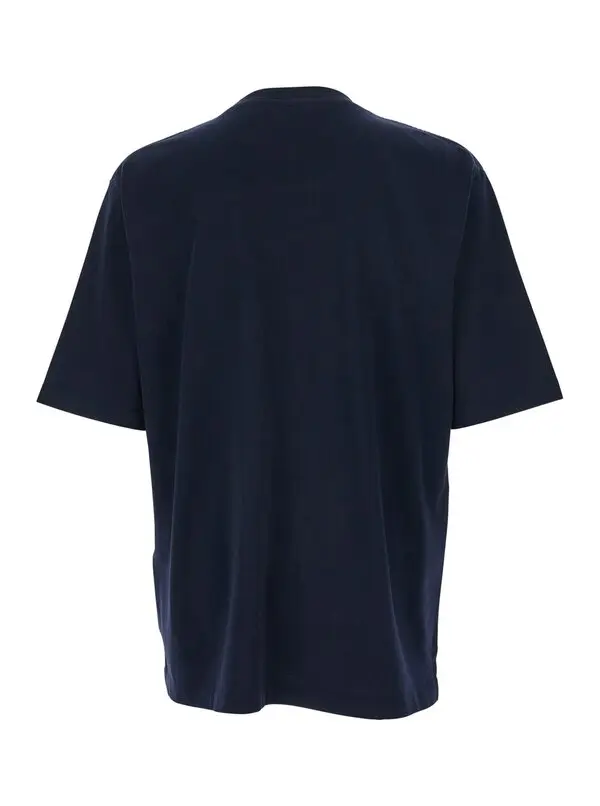Dsquared2 Blue T-shirt With Logo Print On The Front In Cotton For - Multicolor