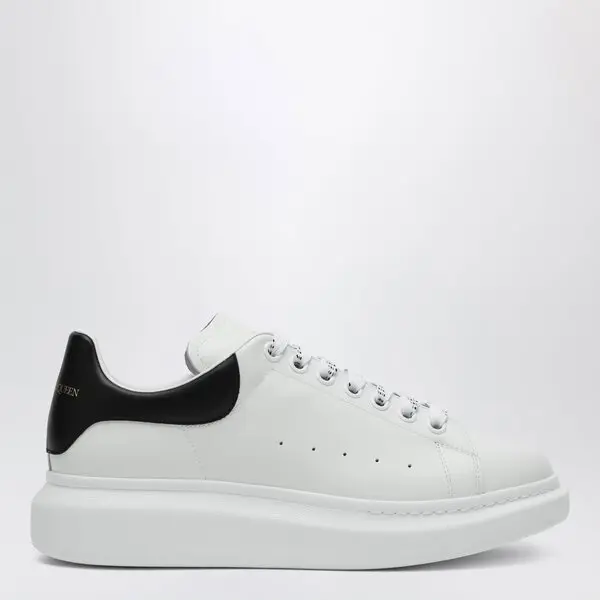 Alexander McQueen Oversized Leather Sneakers With Contrasting Heel Tab - White